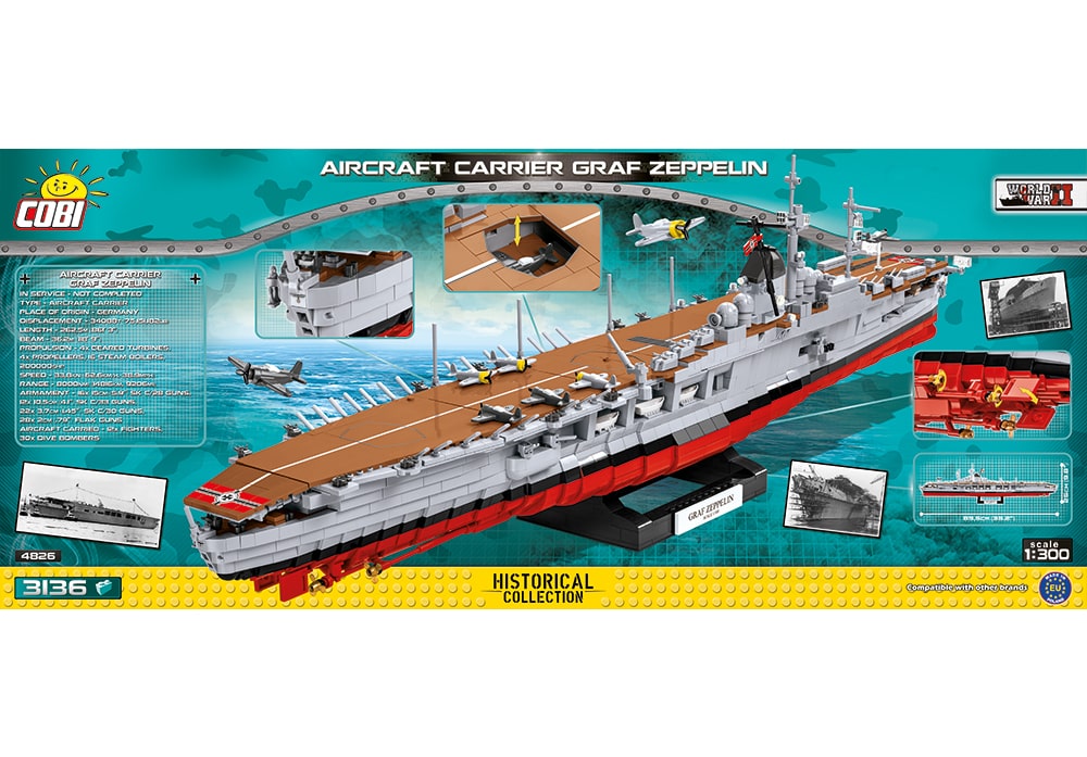 COBI World War II: Aircraft Carrier Graf Zeppelin (4826 ...